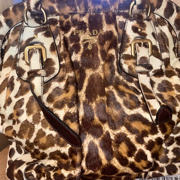 Prada | Bags | Prada Cheetah Bag With Gold Accents | Poshmark
